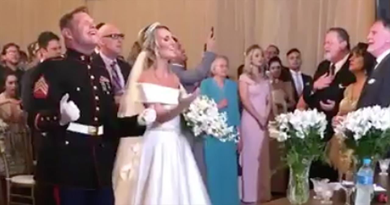 Marine And Bride Worship The Lord During Wedding - Jesus Daily