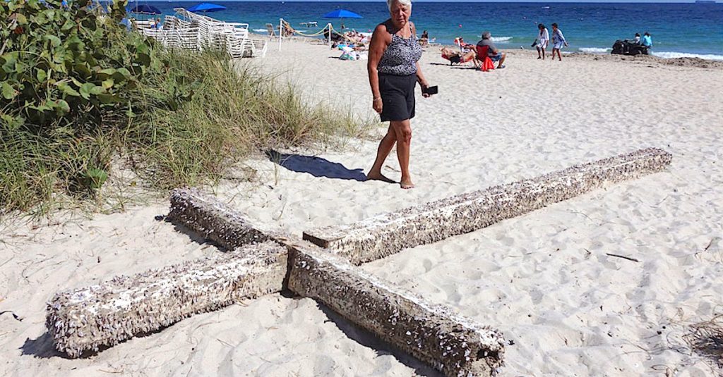 Giant Cross Covered In Barnacles Washes Onto Florida Beach, Many ...